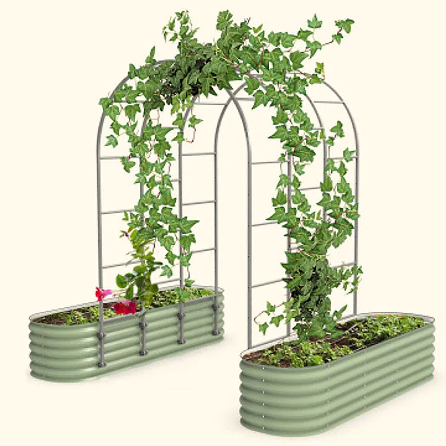 Vego Garden® Modular Arched Single Section 1.5 Foot Trellis System ...